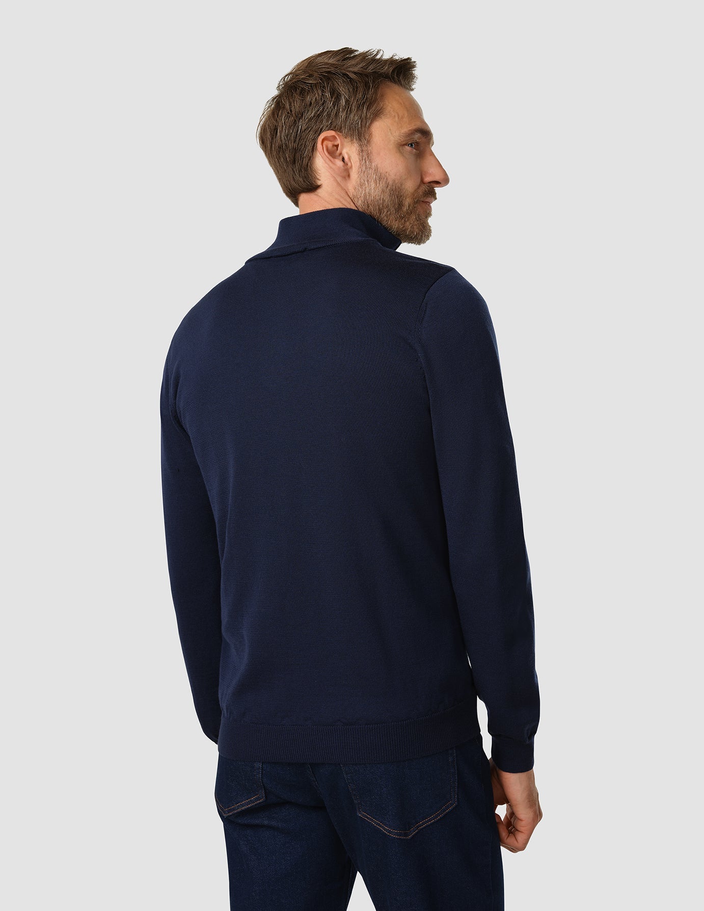Premium Merino Half Zip Navy | SHAPING NEW TOMORROW